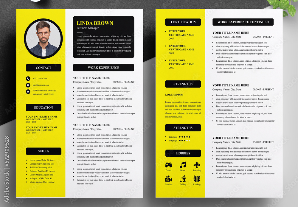 Modern Resume Design Template Stock Template Adobe Stock