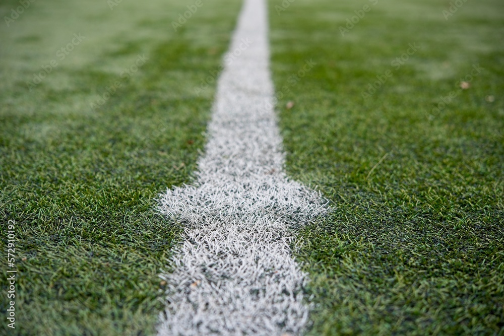 Foto de the lines on a soccer field do Stock | Adobe Stock