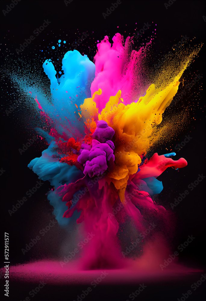 color splash background holi festival created by generative ai Stock ...