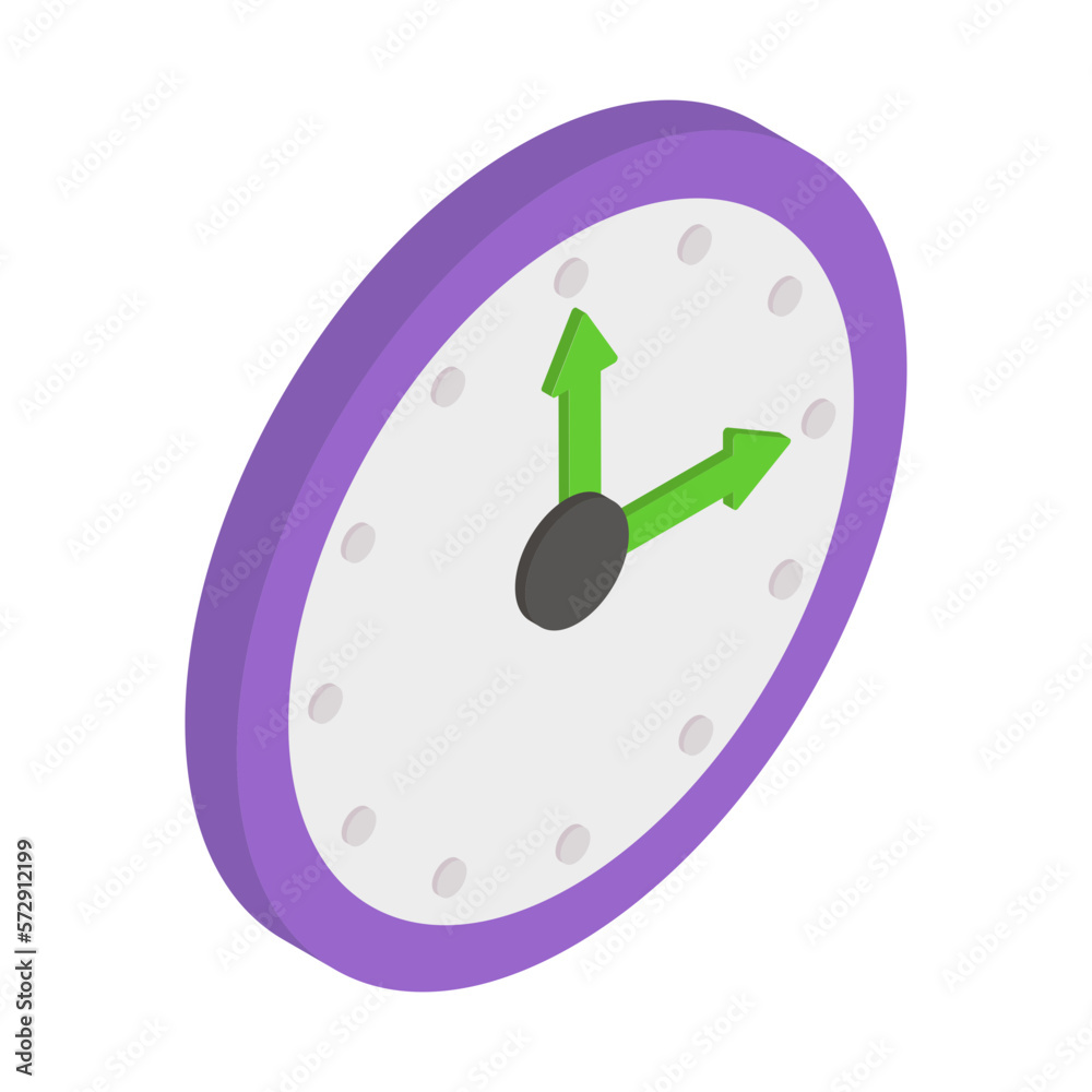 Watch Time isometric Concept, audience retention duration Vector Color ...