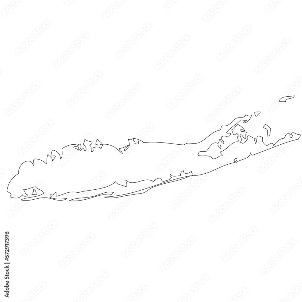 Long Island outline map New York state region Stock Vector | Adobe Stock