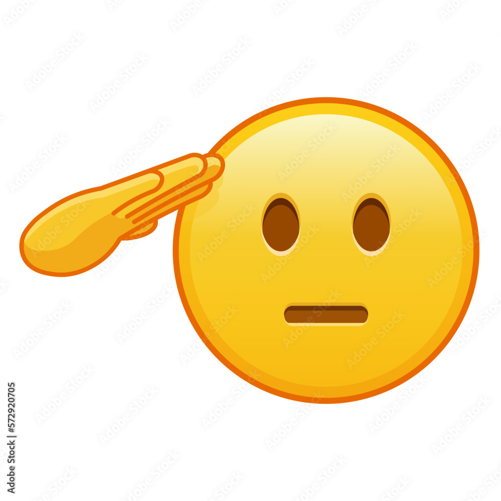 Emoji with hand on face Large size of yellow emoji smile Stock Vector ...