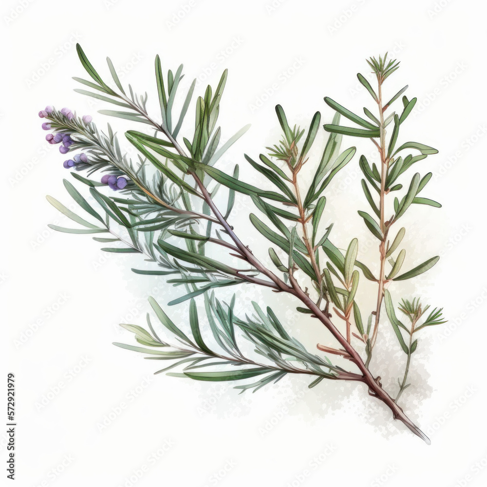 Dessin de plante aromatique - Romarin Stock Illustration | Adobe Stock