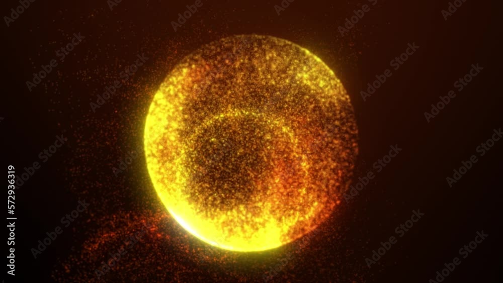 Glowing Star Core Moving On Space, Glowing Plasma Star Core Made With ...