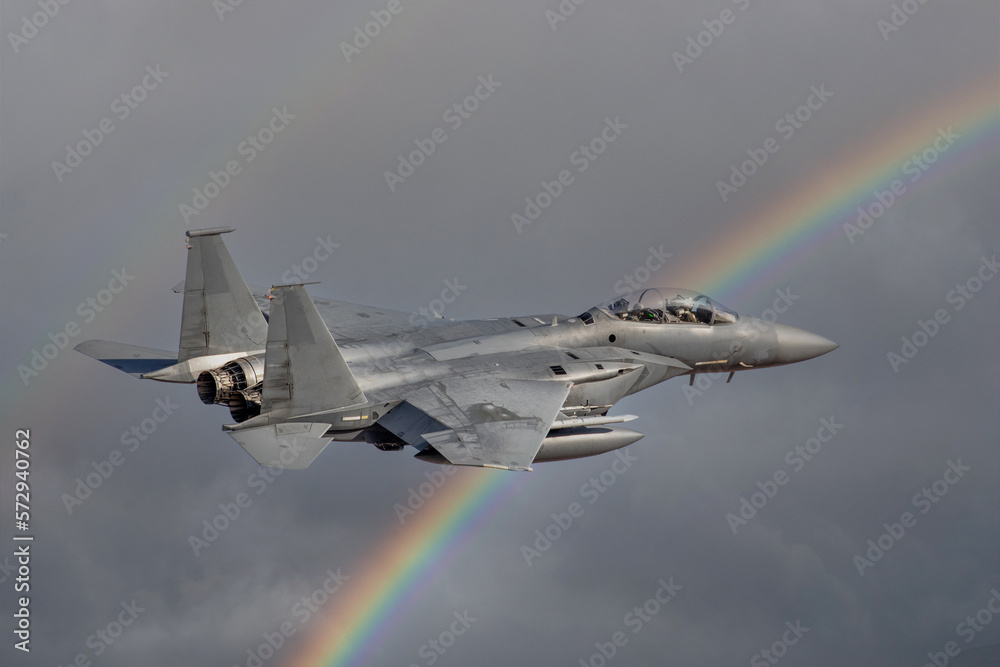 Fighter Jet in Flight. Action photograph of Fast Jet military aeroplane ...
