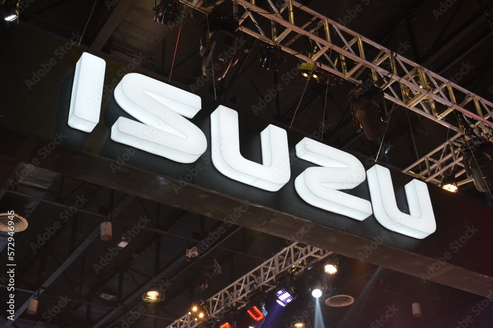 Isuzu booth display sign at Philippine International Motor Show in ...