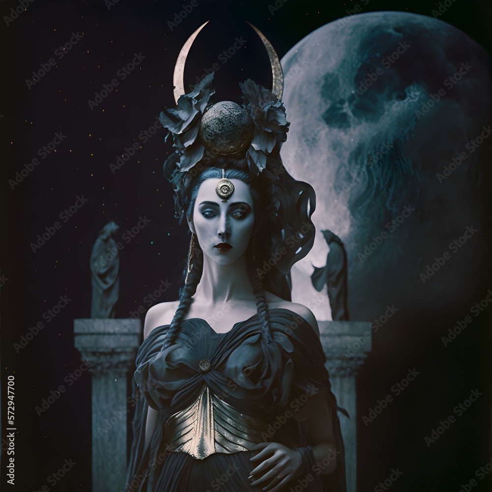 moonregent artemis goddess dark scene hyperdetailed ultrarealistic ...