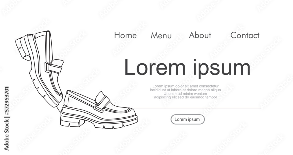 Men's or women Shoes continuous one line drawing minimalism design. Can ...