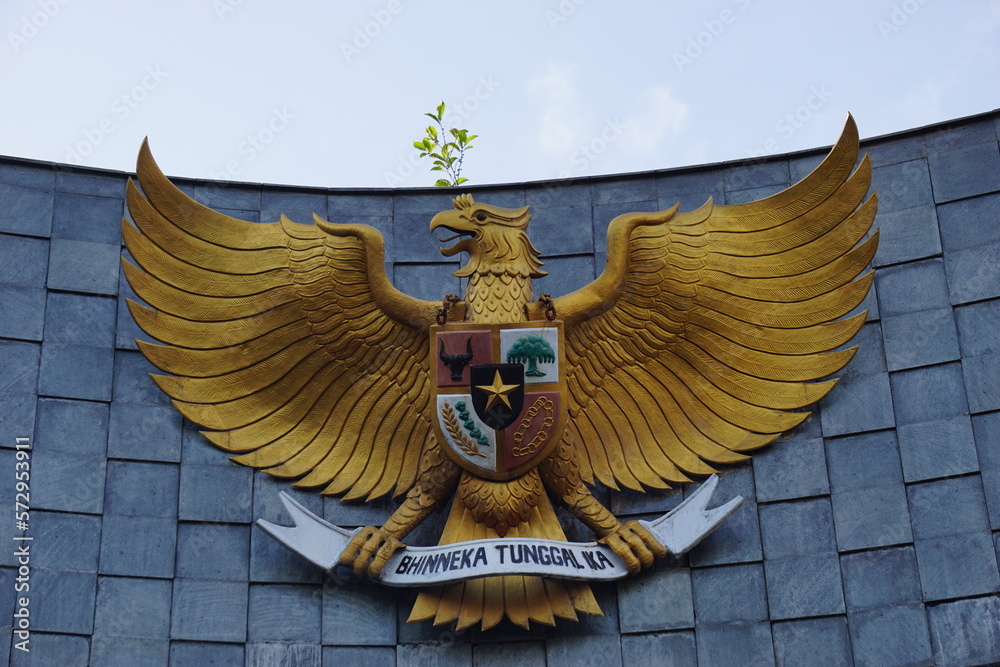 Garuda Pancasila (Indonesian five principles) with a natural background ...