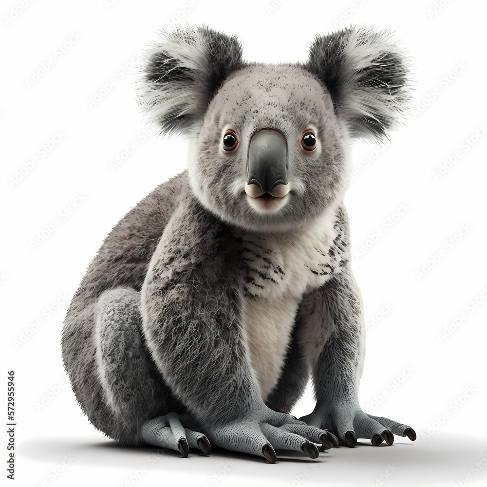 Koala isolated white Stock Illustration | Adobe Stock