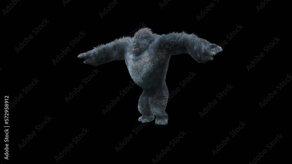 Gorilla Dancing, 3d rendering, Animation Loop composition 3d mapping ...