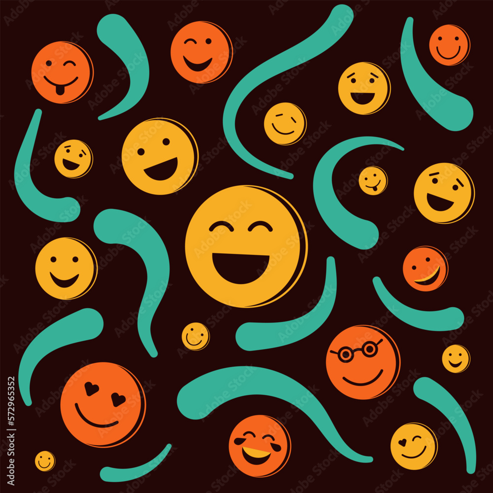 Collection of Face emoticons,Smile icons vector. colorful flat emoji ...