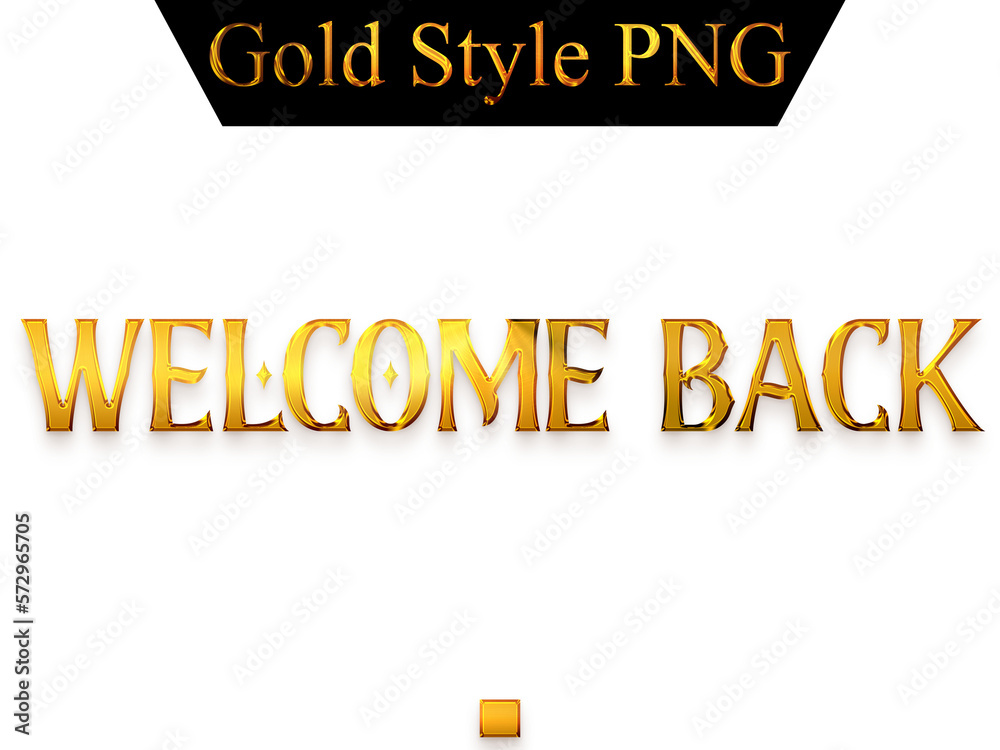 Welcome Back in Gold Bold Text Typography Transparent PNG Stock ...
