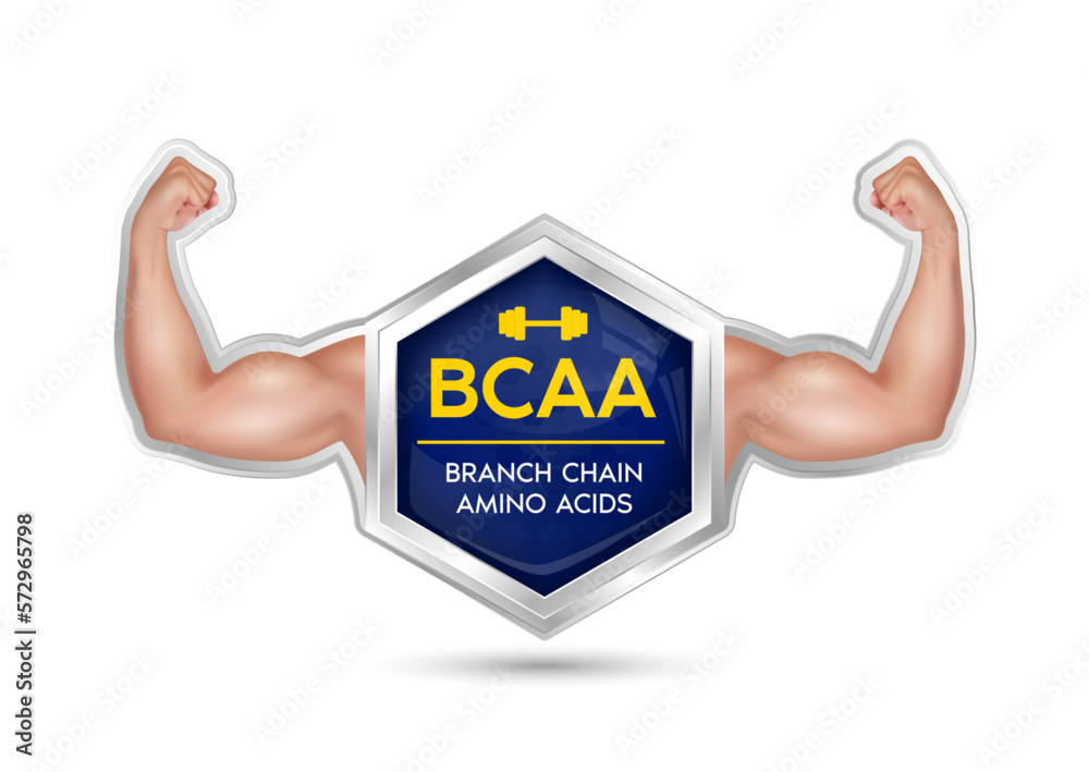 Label aluminum BCAA Branched chain amino acid whey protein. Tense flex ...