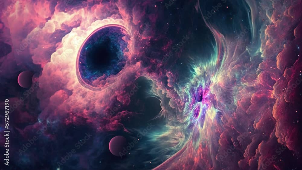 Black Hole inside Shining Nebula Deep Space with Galaxy Stardust ...