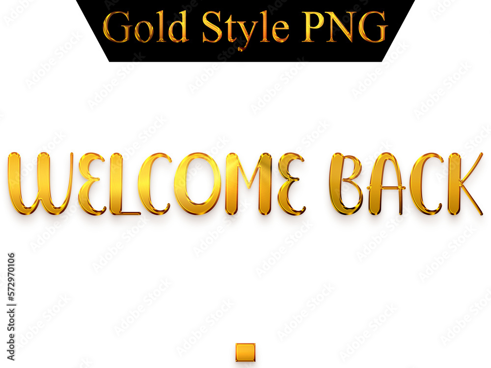 Welcome Back Text in Gold Gradient Alphabetical Transparent PNG Stock ...