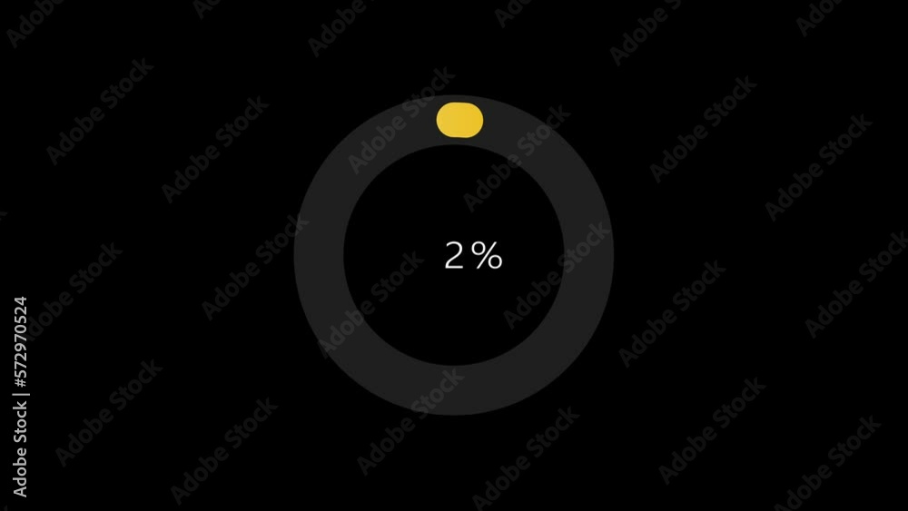 Circular percent progress bar indicator 4k animation, white, black and green screen included ...