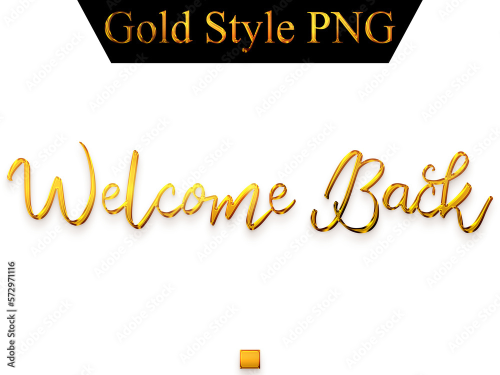 Welcome Back Text in Cursive Gold Gradient Alphabetical Transparent PNG ...