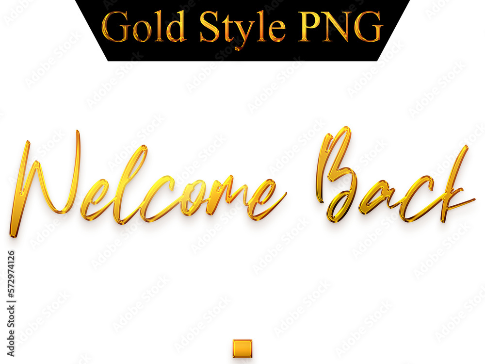 Welcome Back Text in Gold Gradient Alphabetical Transparent PNG Text ...