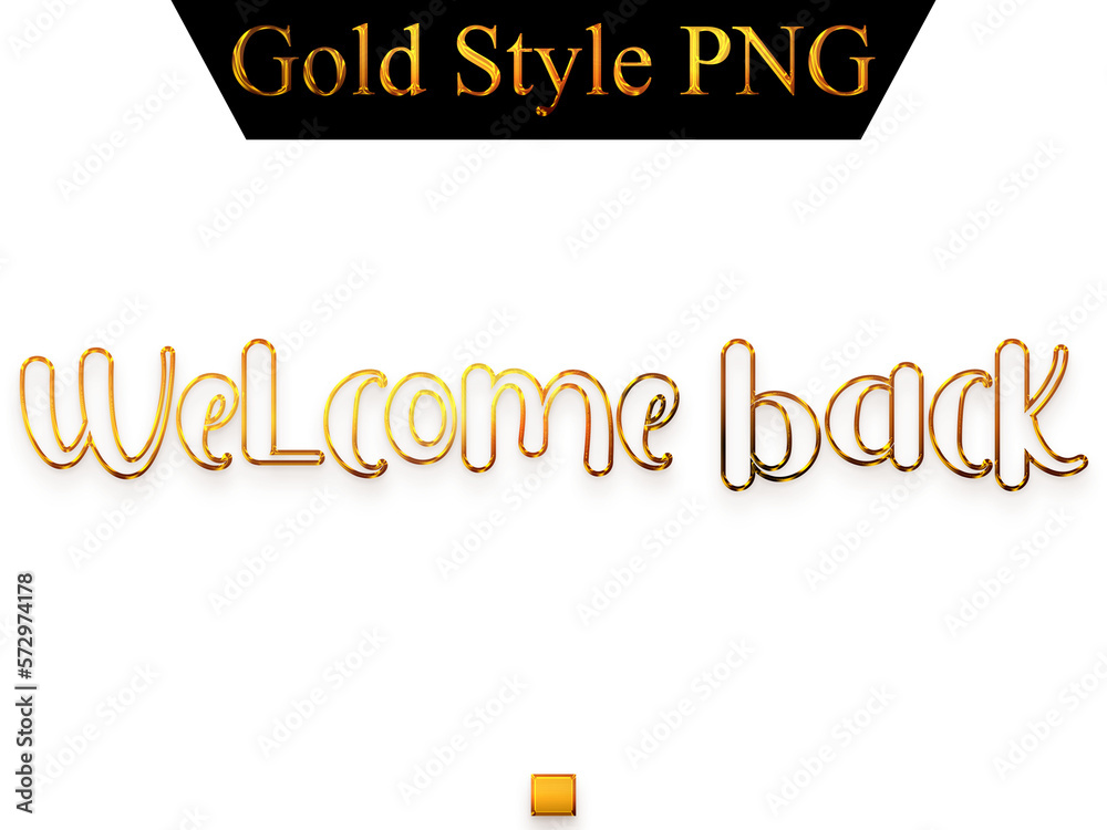 Welcome Back Text in Gold Calligraphy Transparent PNG Out Line Text ...