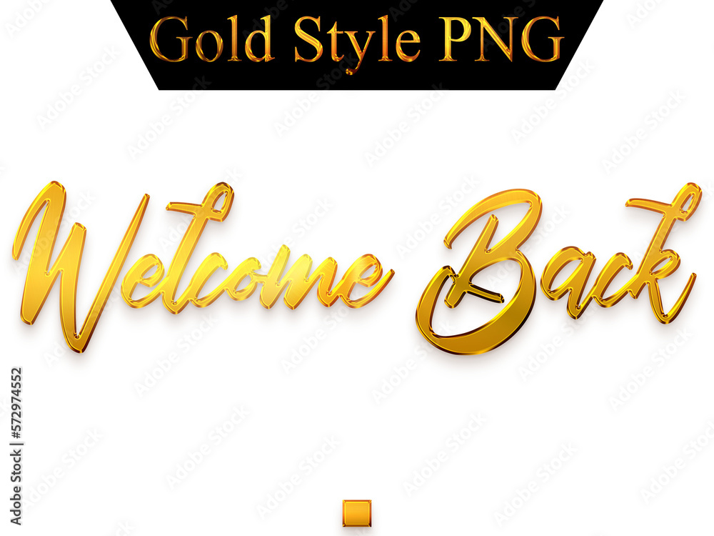 Welcome Back Text in Gold Typography Transparent PNG Text Stock ...