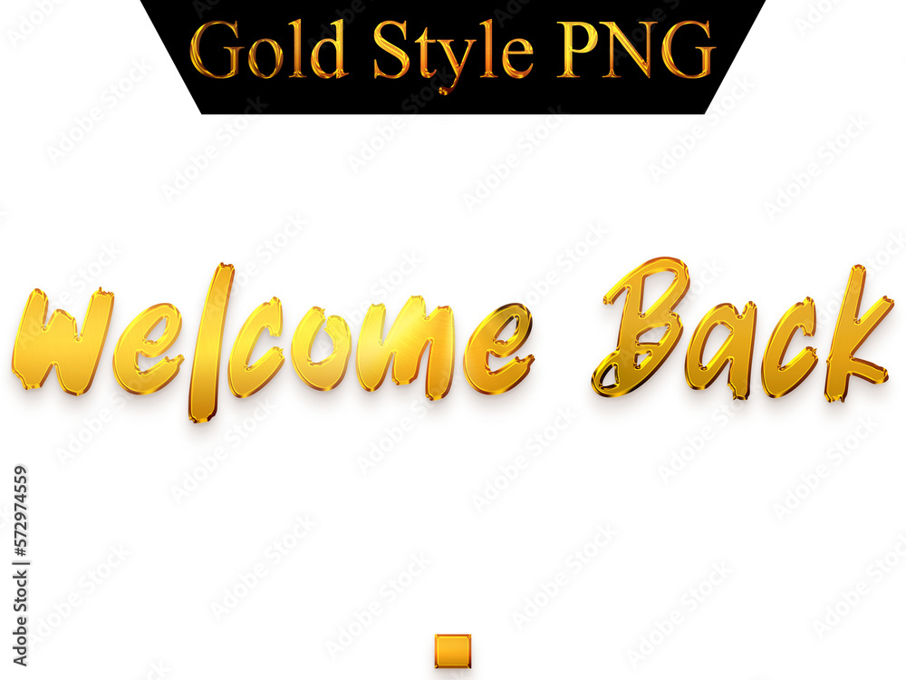 Welcome Back Text in Gold Calligraphy Transparent PNG Text Stock ...