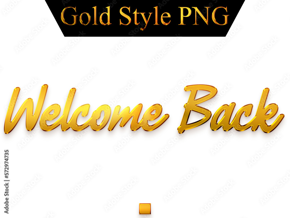 Welcome Back Text in Gold Gradient Alphabetical Transparent PNG ...