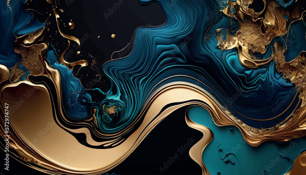 Luxurious ink paint texture. Marble texture of golden stone ...
