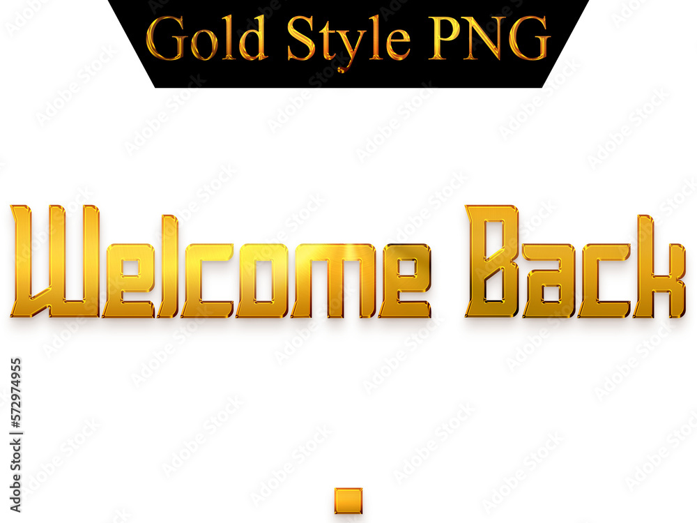 Welcome Back Text in Gold Gradient Alphabetical Transparent PNG Bold ...