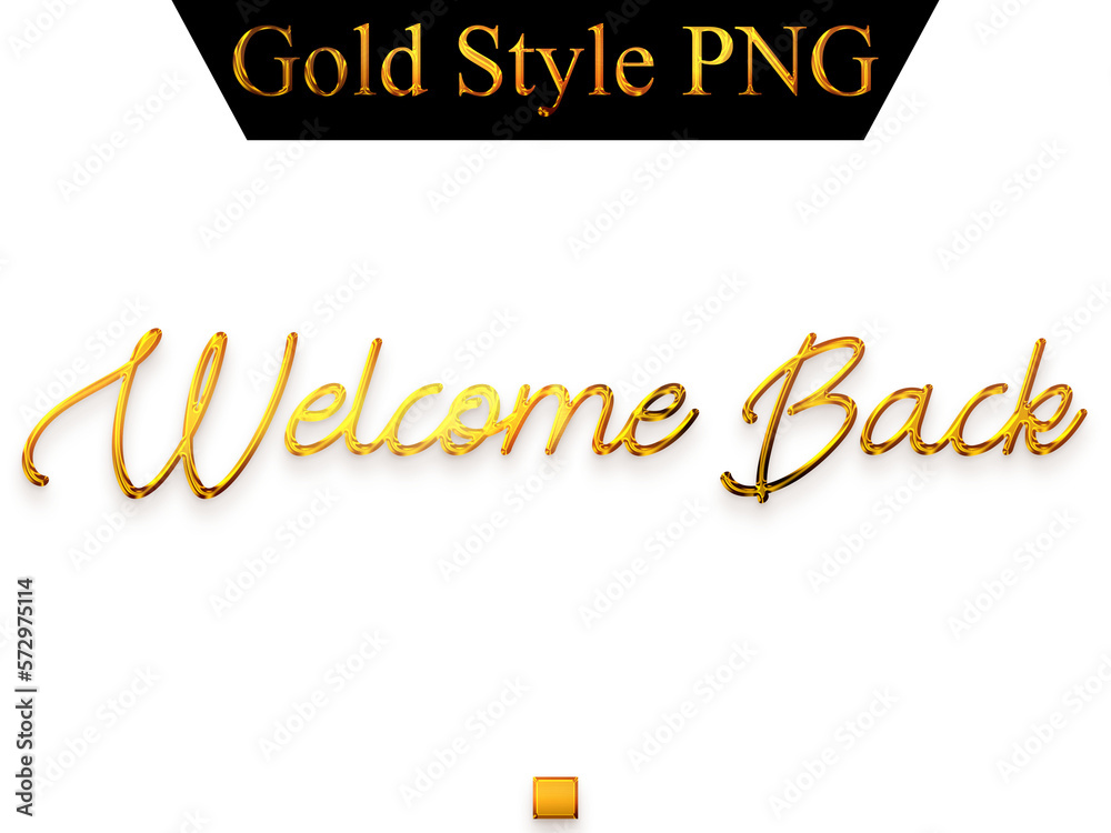 Welcome Back Text in Gold Calligraphy Transparent PNG Text Stock ...