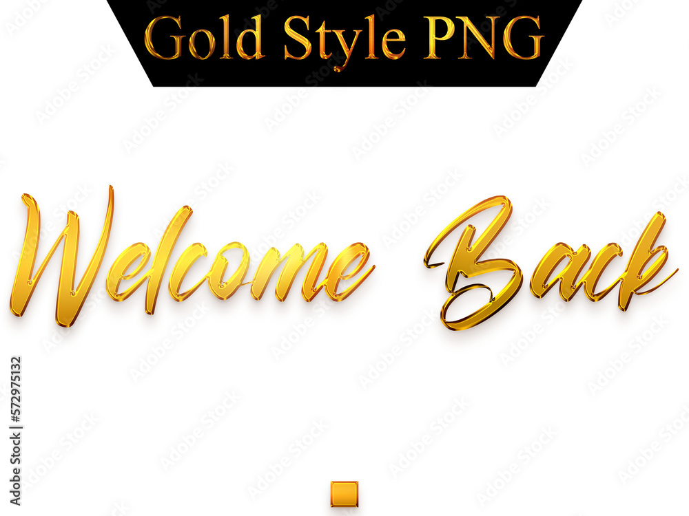 Welcome Back Text in Gold Gradient Alphabetical Transparent PNG ...