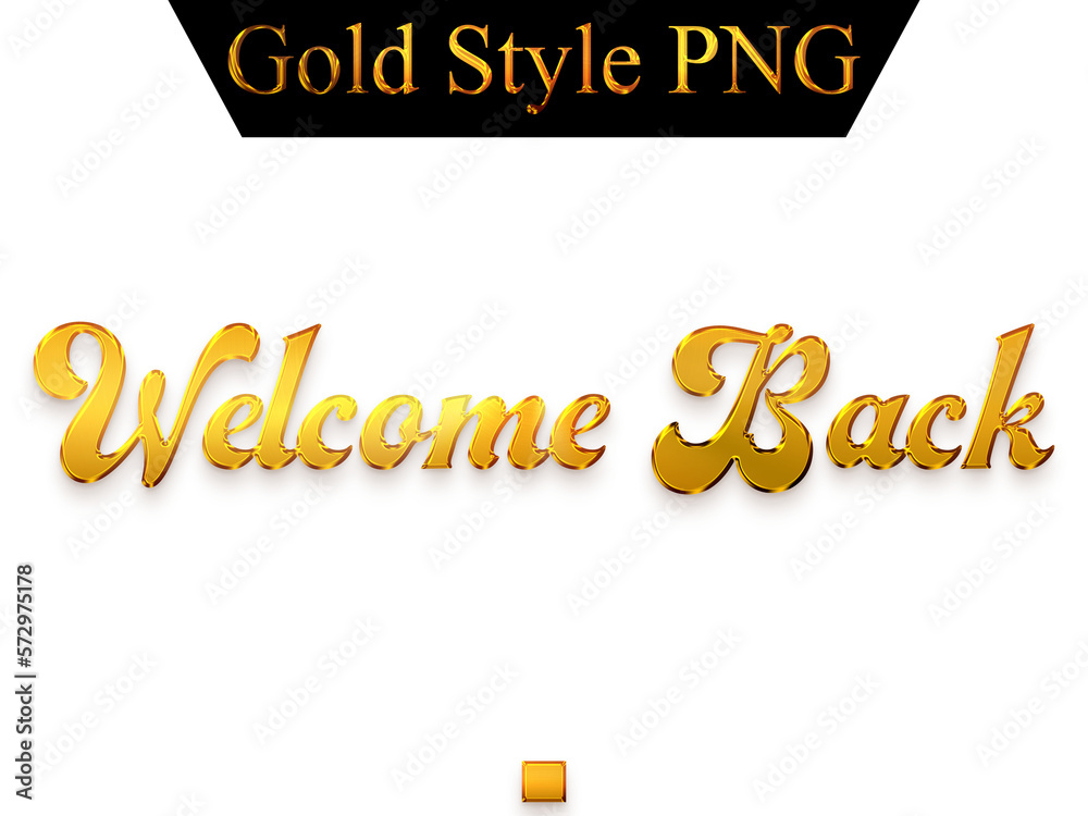 Welcome Back Text in Gold Bold Calligraphy Transparent PNG Text Stock ...