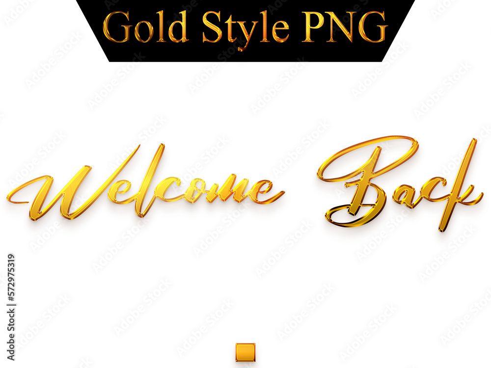 Welcome Back Text in Gold Cursive Alphabetical Transparent PNG Text ...