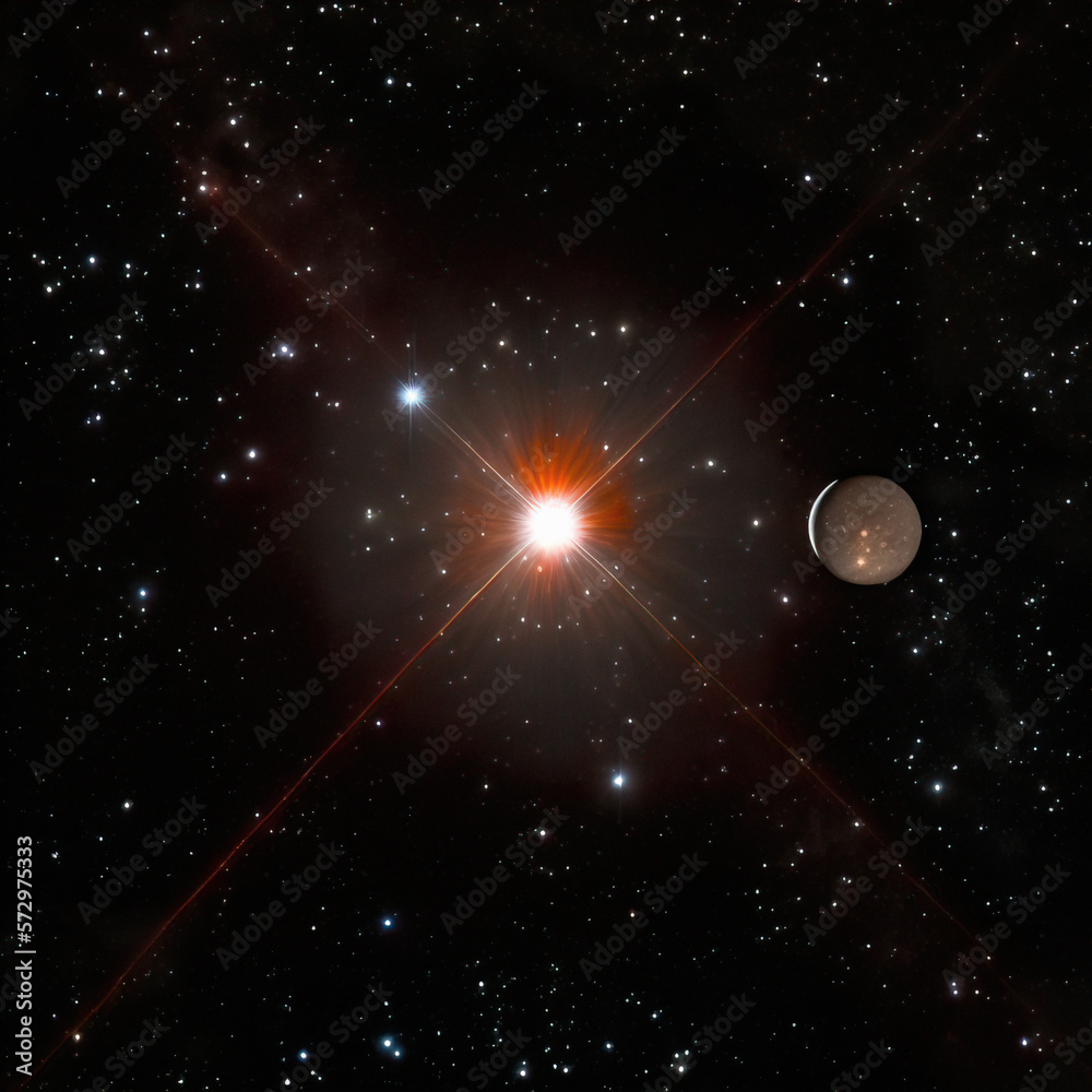 Stockillustratie Proxima Centauri b orbits its parent star at a ...