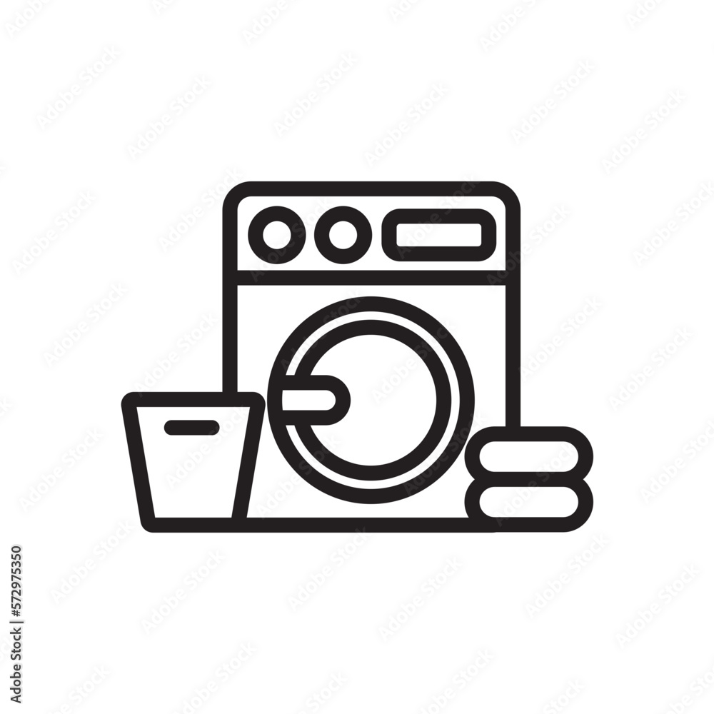 Washing Machine icon vector for app web logo banner -SVG File Stock ...