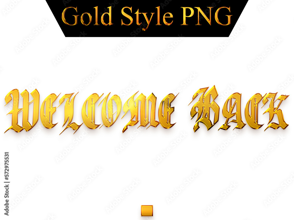 Welcome Back Text in Gold Gradient Bold Alphabetical Transparent PNG ...