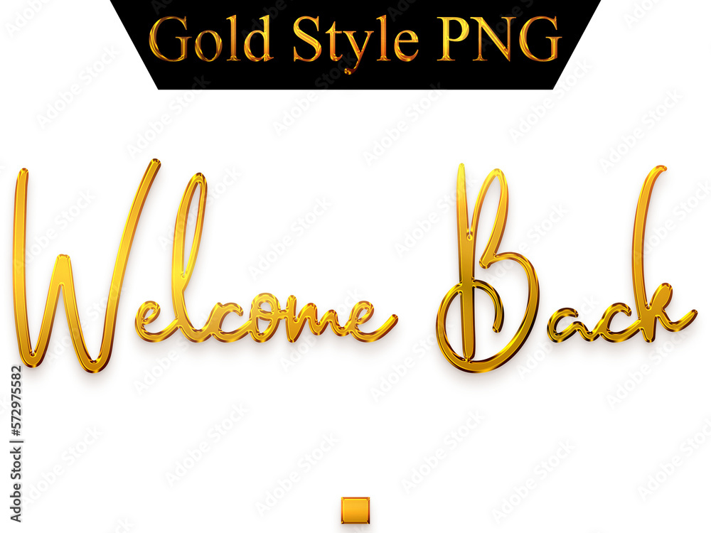 Welcome Back Text in Gold Gradient Alphabetical Transparent PNG Text ...