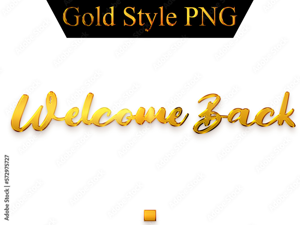 Welcome Back Text in Gold Gradient Alphabetical Transparent PNG Text ...