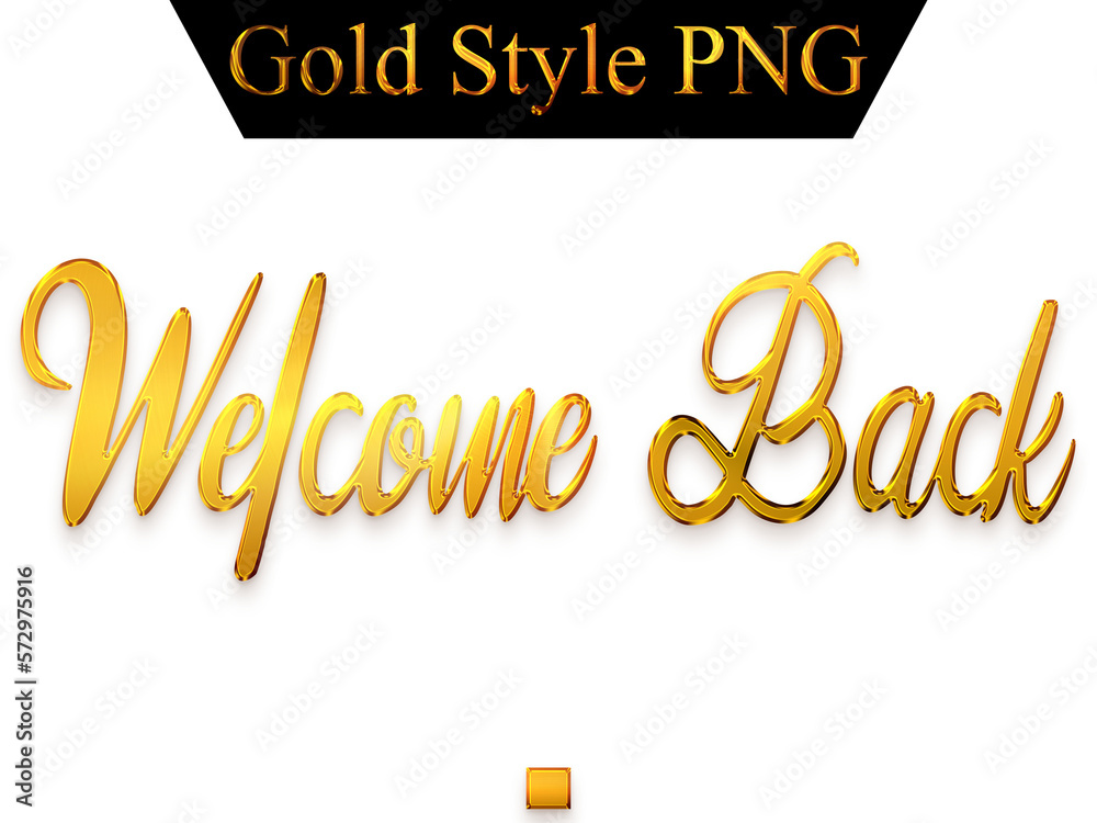 Welcome Back Text in Gold Cursive Alphabetical Transparent PNG Text ...