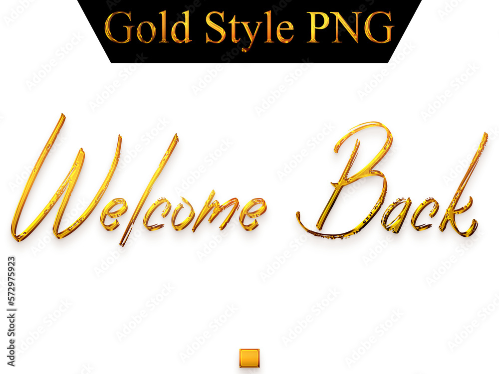 Welcome Back Text in Gold Typography Cursive Transparent PNG Text Stock ...