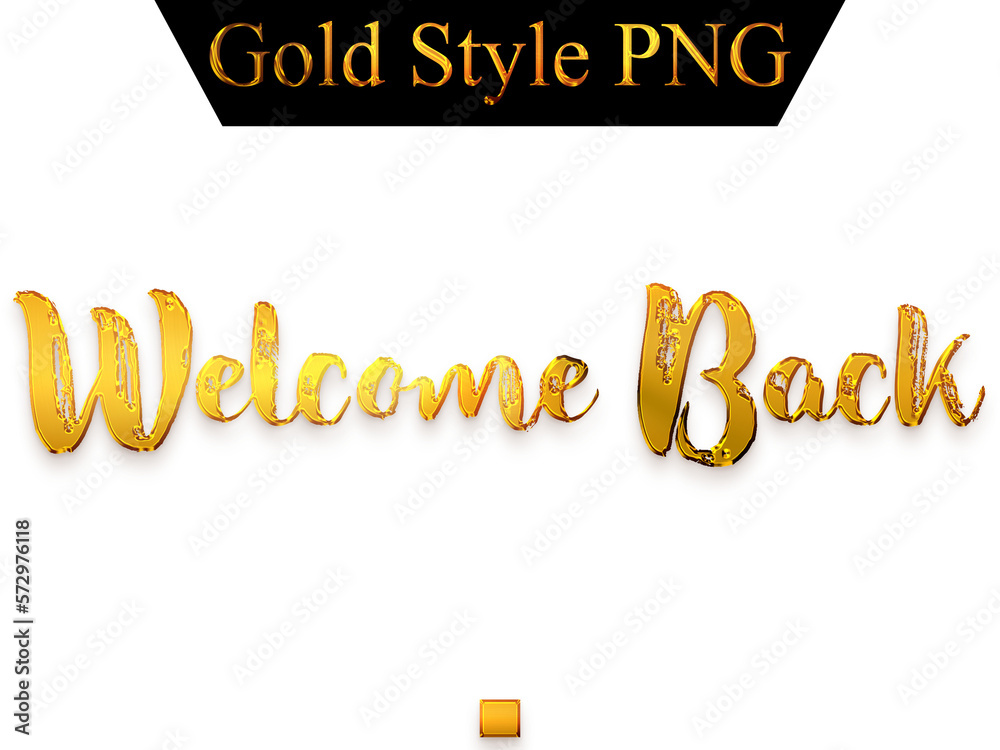 Welcome Back Text in Gold Gradient Bold Alphabetical Transparent PNG ...