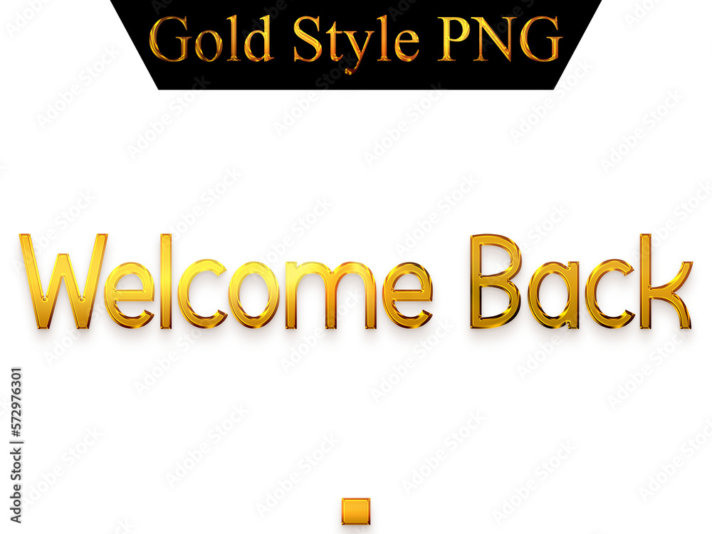 Welcome Back Text in Golden Typography Transparent PNG Text Stock ...