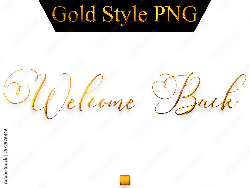 Welcome Back Text in Golden Typography Transparent PNG Text Stock ...