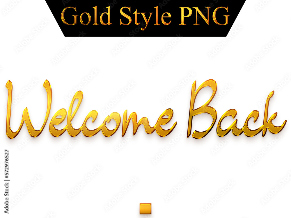 Welcome Back Text in Gold Gradient Alphabetical Transparent PNG Text ...