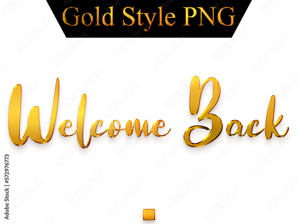 Welcome Back Text in Gold Gradient Alphabetical Transparent PNG Bold ...