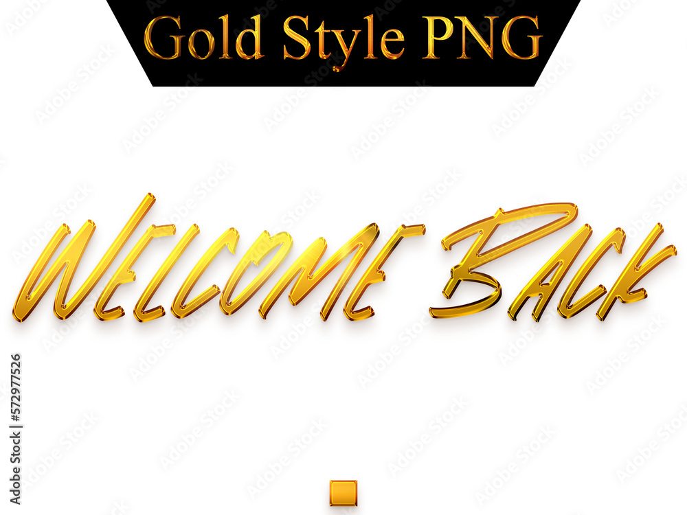 Welcome Back Text in Gold Gradient Typography Transparent PNG Text ...