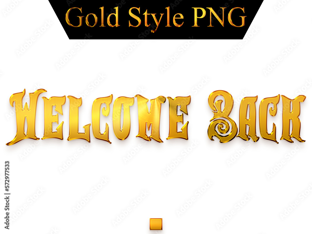 Welcome Back Text in Gold Gradient Alphabetical Transparent PNG Bold ...