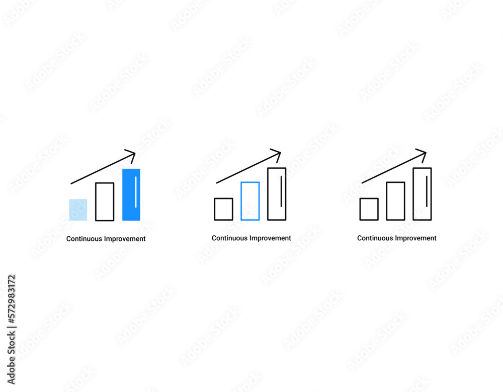 Vecteur Stock Bar graph with an upward arrow and circular arrows ...