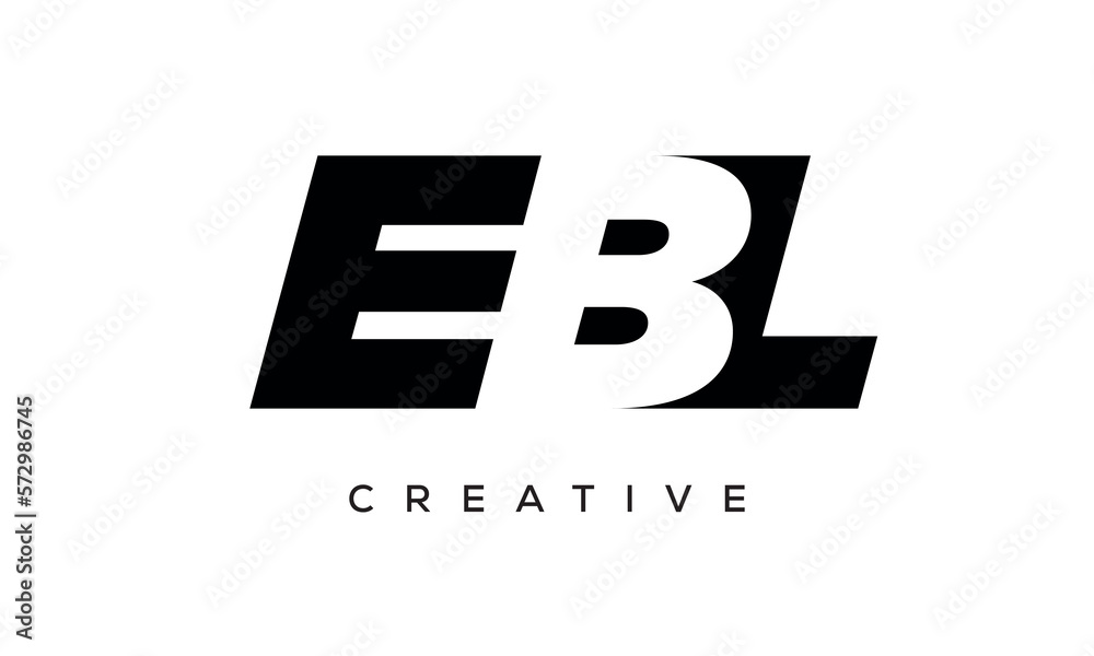 EBL letters negative space logo design. creative typography monogram ...