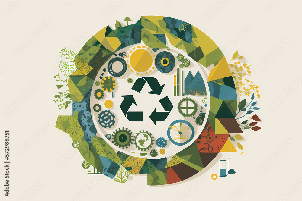 Circular Economy - abstract representation of a circular economy, where ...